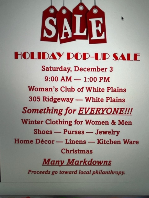 Women’s Club of White Plains – their pop-up sales are incredible ...